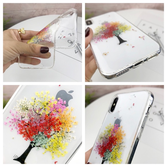 Accessories | Hand Pressed Rainbow Fall Flowers Tree Iphone Case | Poshmark